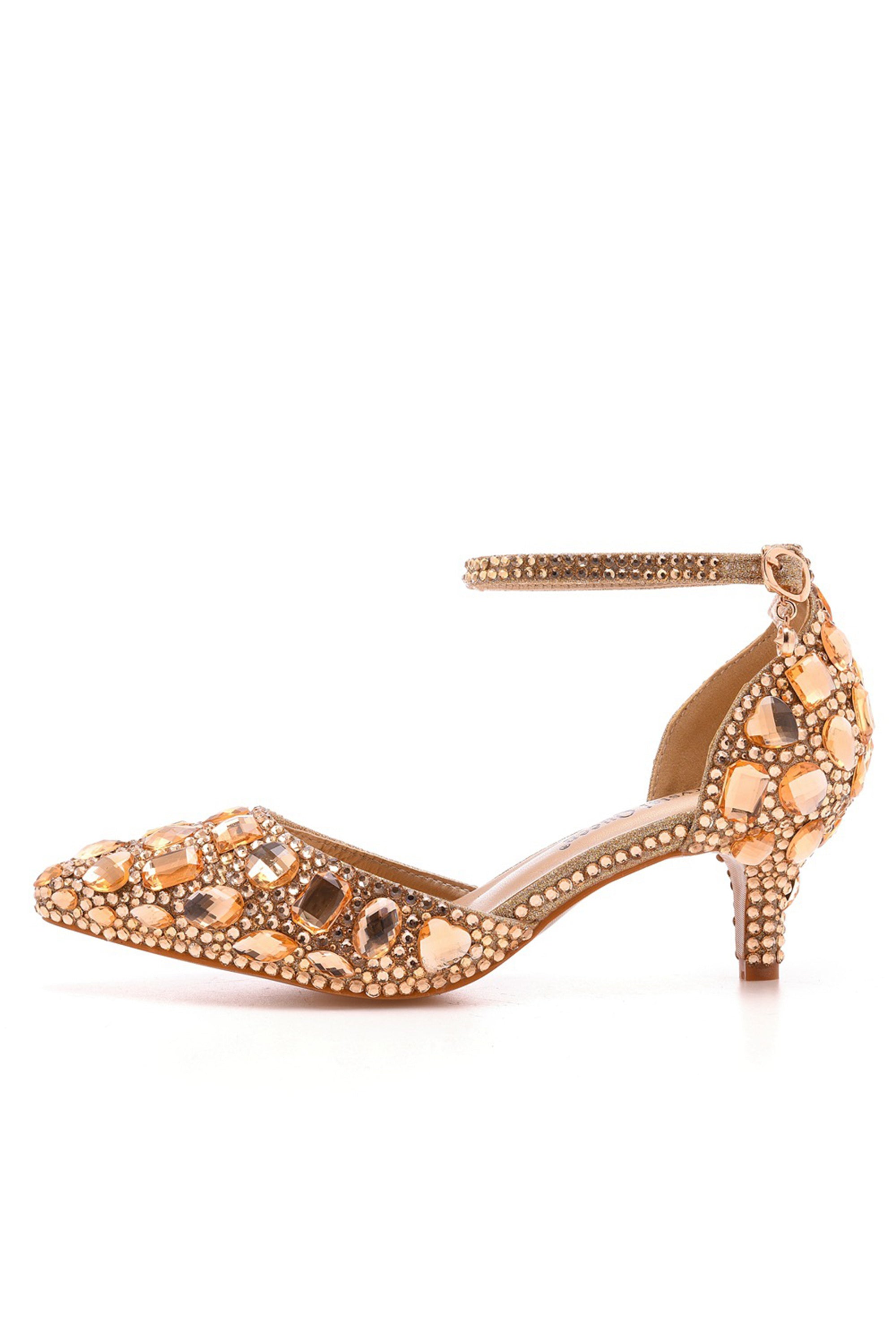 Stylish Crystal Diamond Sandals Pointed Toe Stiletto Heels – DUNTERY